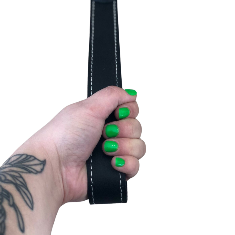 Correa de Cuero Manopla Lisa Negra 25mm · Mio Cane – Mr Dog